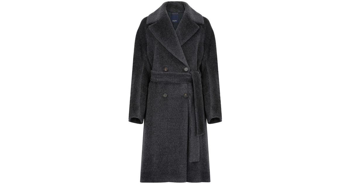 Max Mara 'S Double-Breasted Belted Coat in Black | Lyst