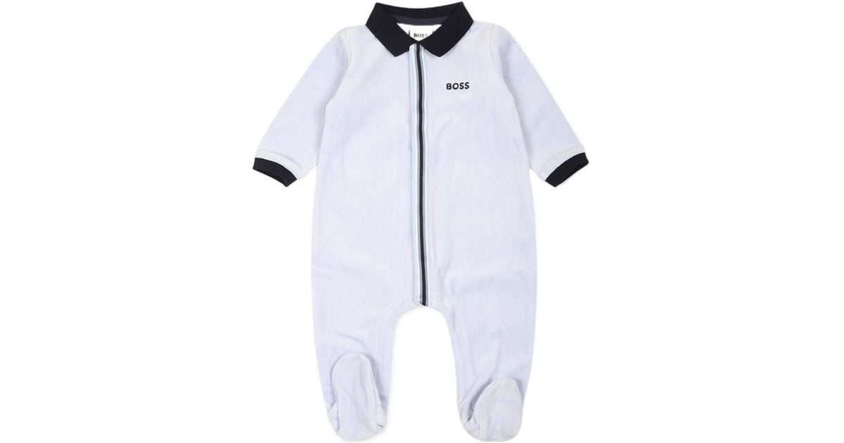 BOSS Logo Jumpsuit in Blue | Lyst