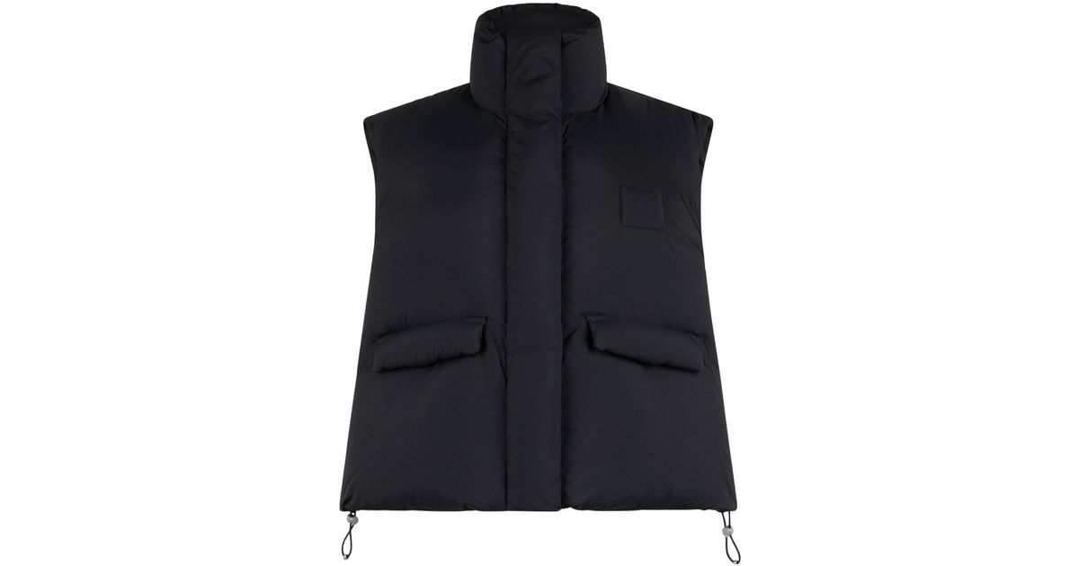Moose Knuckles Upright Neck Down Vest in Black | Lyst