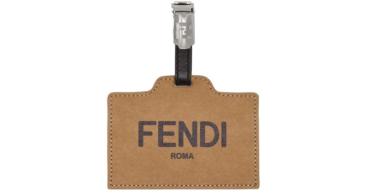 Fendi Paper Badge Holder in Natural for Men | Lyst