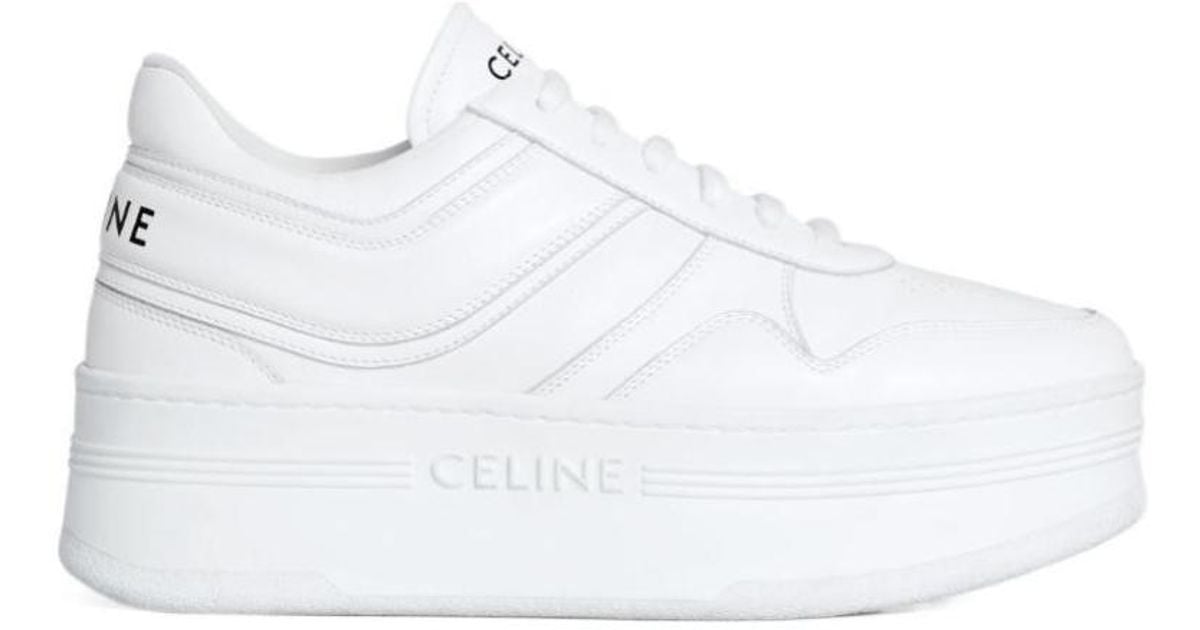 Celine Block Sneakers With Wedge Outsole in White | Lyst