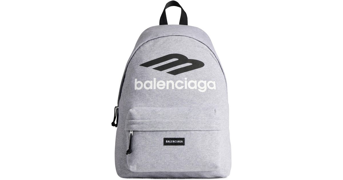 Balenciaga Logo Printed Backpack in Gray for Men | Lyst