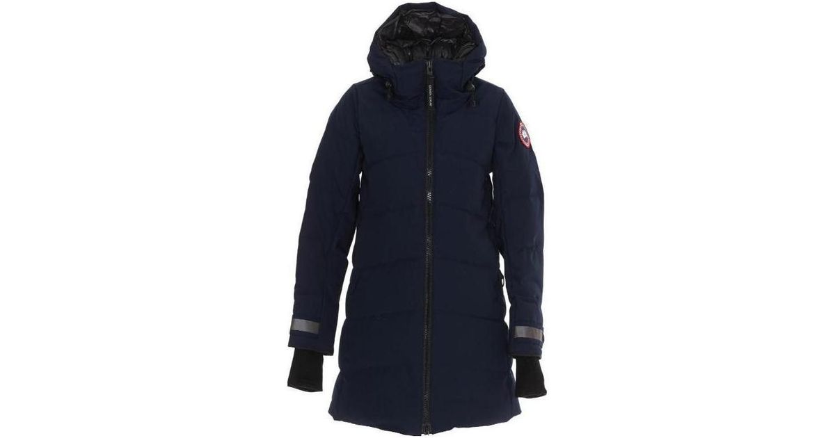 Canada Goose Logo-Patch Sleeve Padded Coat in Blue | Lyst