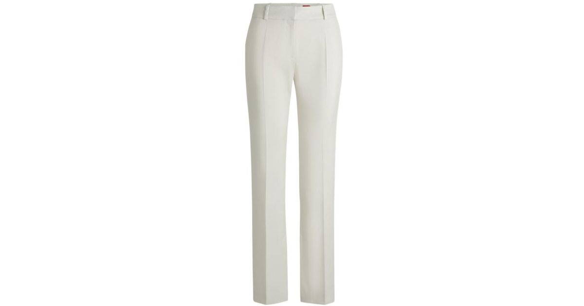 BOSS Belt Loops Slacks in White | Lyst