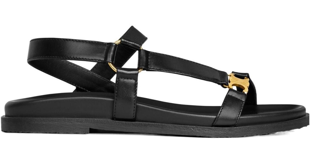 Celine Maud Sandal With Triomphe in Black | Lyst