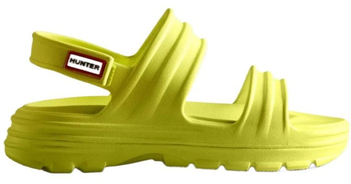 HUNTER Logo Sandals in Yellow | Lyst