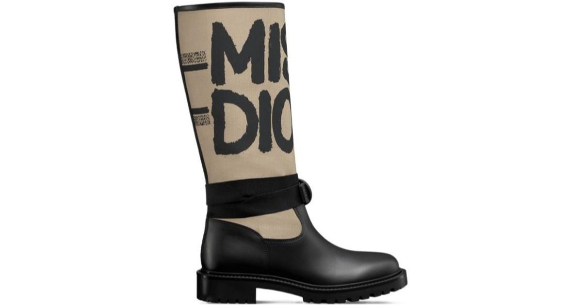 Dior Christian D-Major Round Toe Boots in Black | Lyst