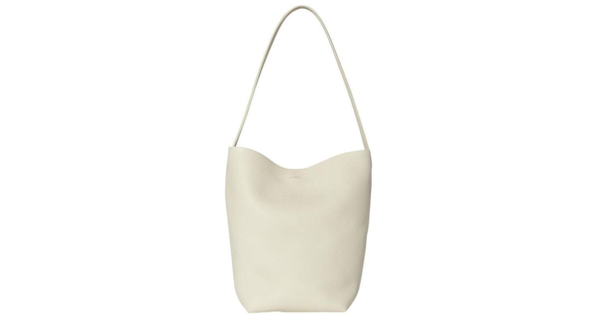 The Row Small N/S Park Leather Tote Bag in White | Lyst