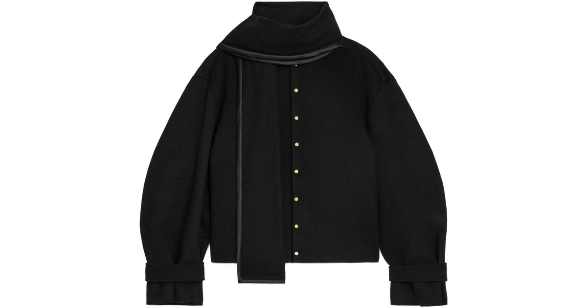 Celine Scarf Jacket in Black | Lyst