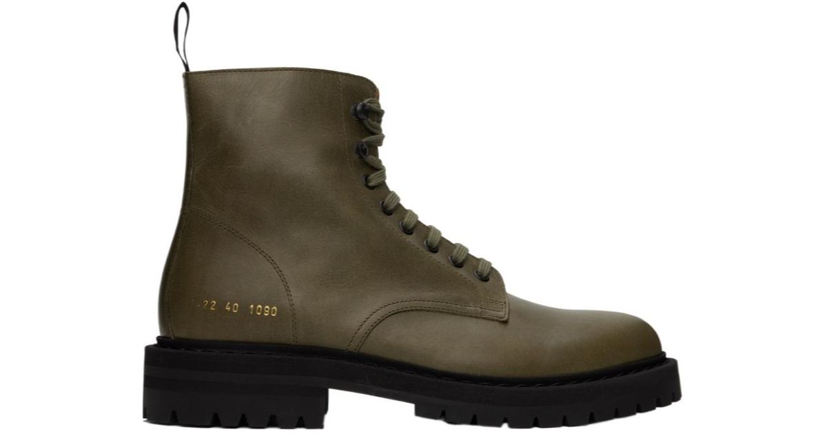 Common Projects Round Head Laced Boots in Brown for Men | Lyst