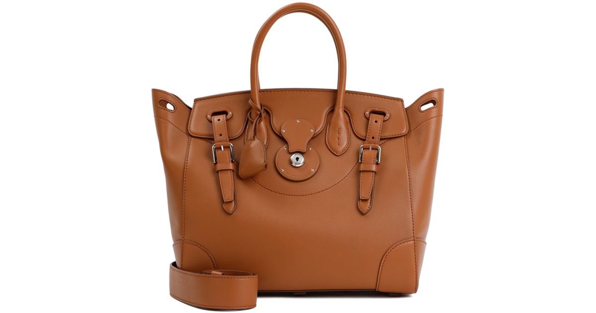Ralph Lauren Ricky 33 Leather Tote Bag in Brown | Lyst