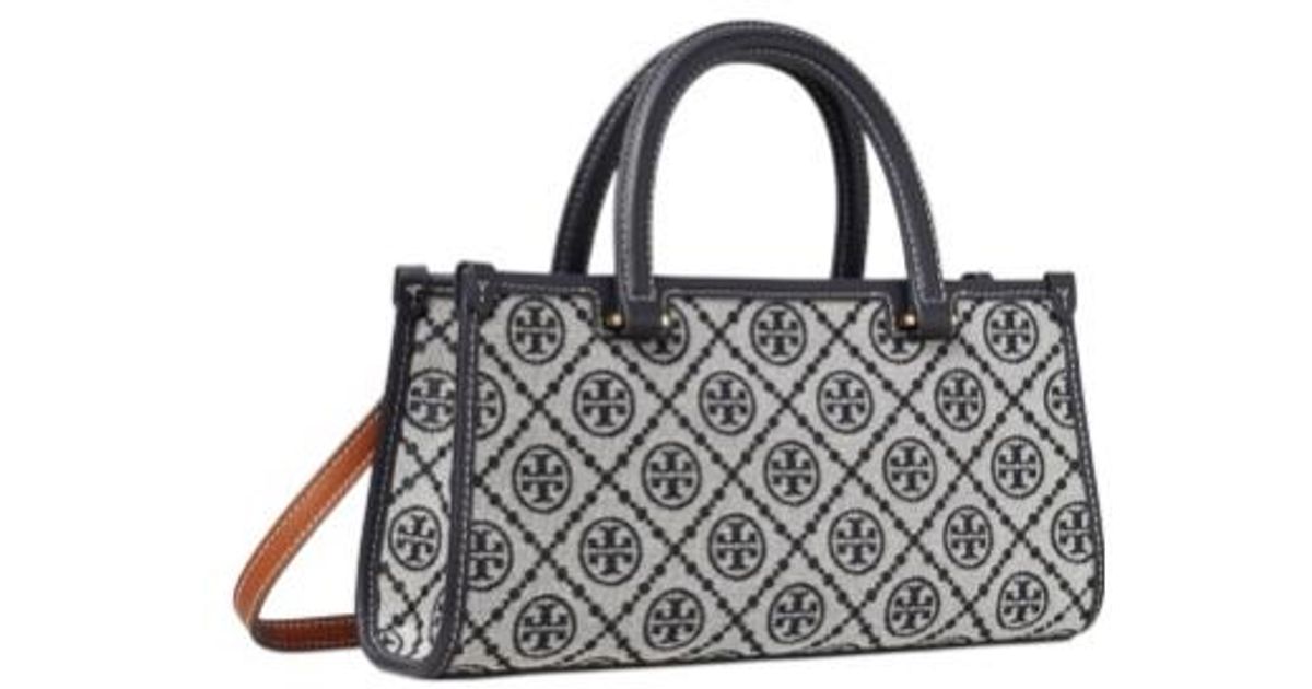 Tory Burch T Monogram Small East-West Tote Bag in Black | Lyst
