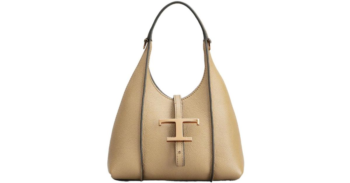 Tod's T Timeless Hobo Mini Shoulder Bag in Natural | Lyst