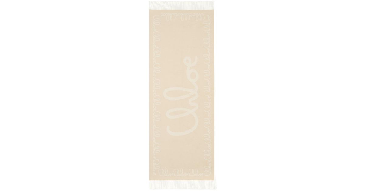 Chloé Chloé Iconic Scarf in White | Lyst