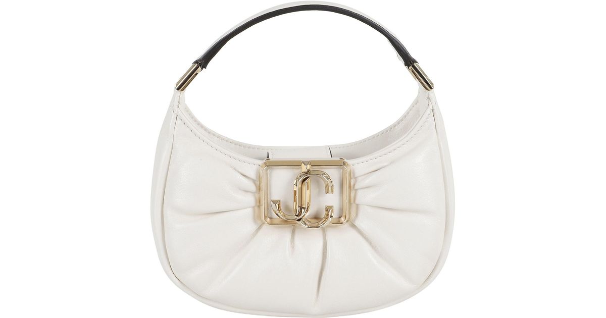 Jimmy Choo Mini Edie Hobo Bag in White | Lyst