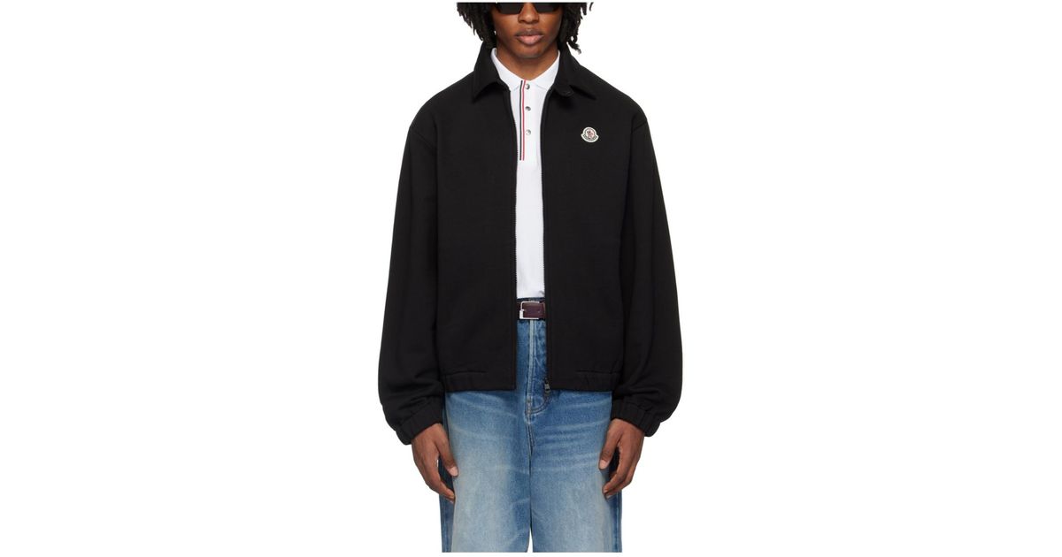 Moncler Logo Sticker Hoodie in Black for Men | Lyst