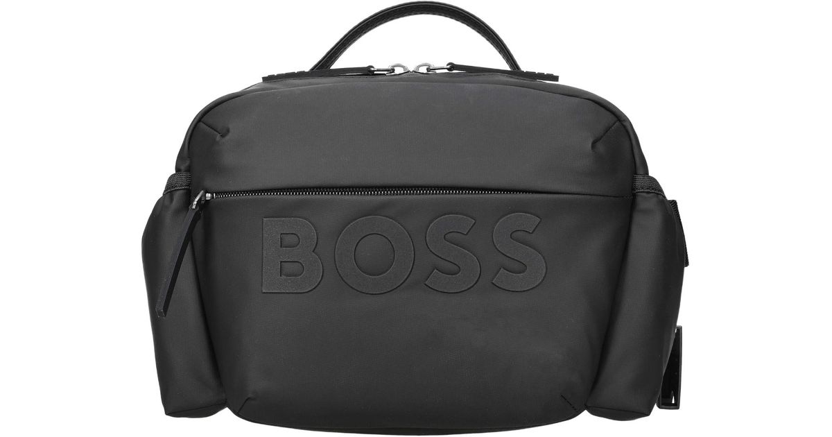 BOSS Logo-Embossed Belt Bag in Black for Men | Lyst