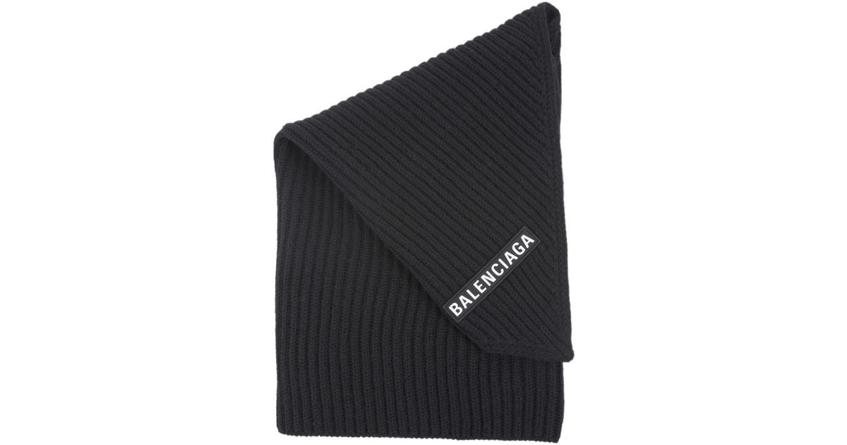 Balenciaga Triangular Scarf in Black for Men | Lyst