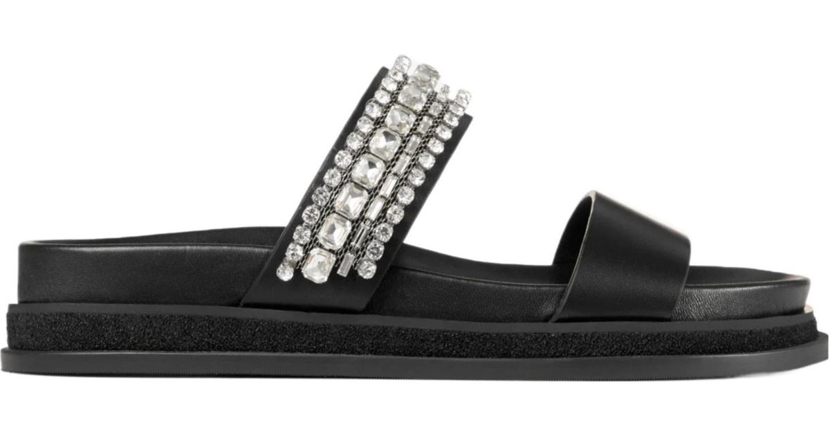 Jimmy Choo Jadi Flat Sandals in Black | Lyst