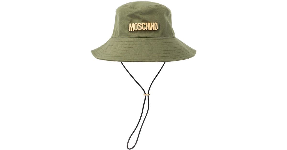 Moschino Wide-Rimmed Hat in Green for Men | Lyst