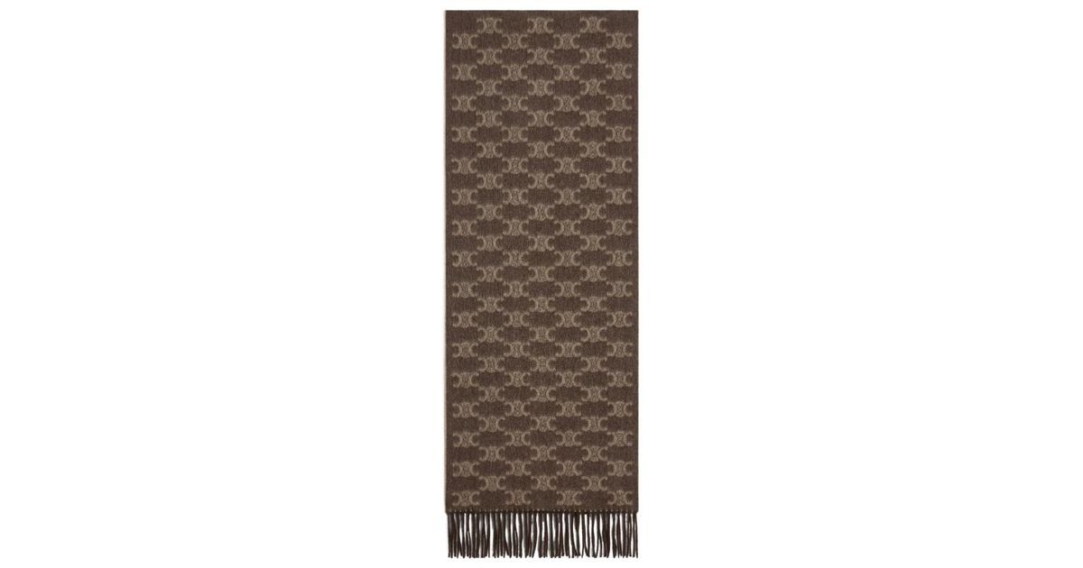Celine Pattern Scarf in Brown | Lyst