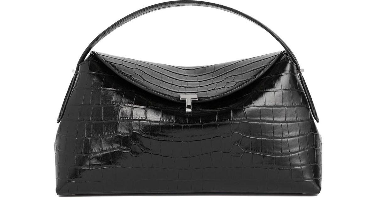 TOTEME T-Lock Leather Tote Bag in Black | Lyst