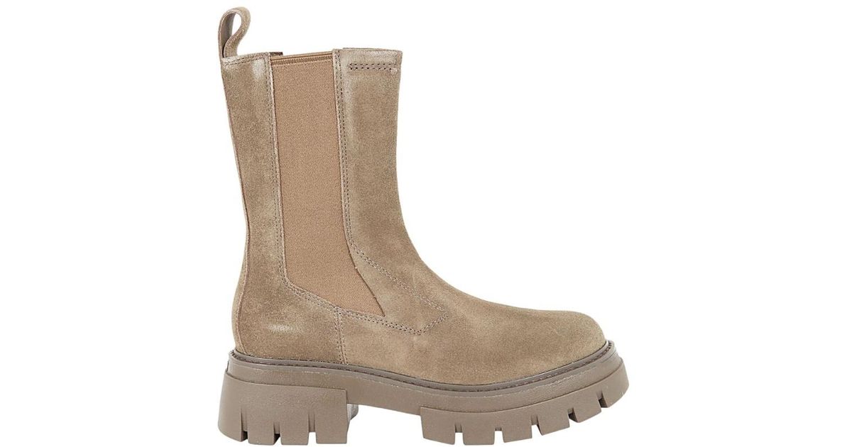 Ash Round-Headed Boots in Brown | Lyst