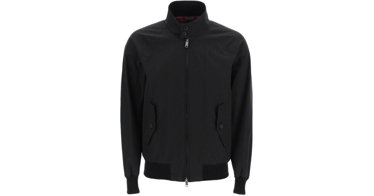 Baracuta Button-Collar Bomber Jacket in Black for Men | Lyst