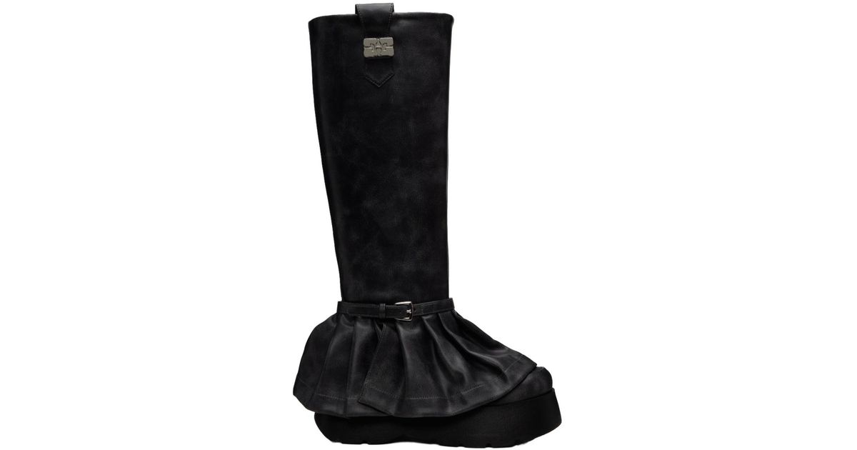 Ganni Kat Platform Boots in Black | Lyst