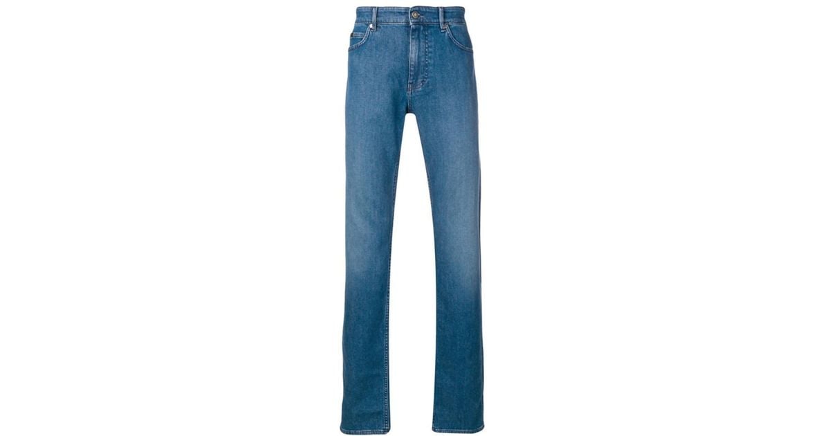 BOSS Logo Straight Jeans in Blue for Men | Lyst