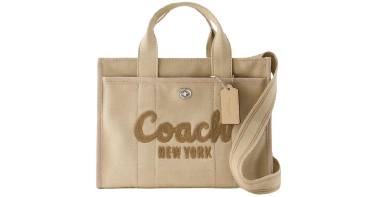 COACH Logo Flocked Zip-Up Tote Bag in Metallic | Lyst