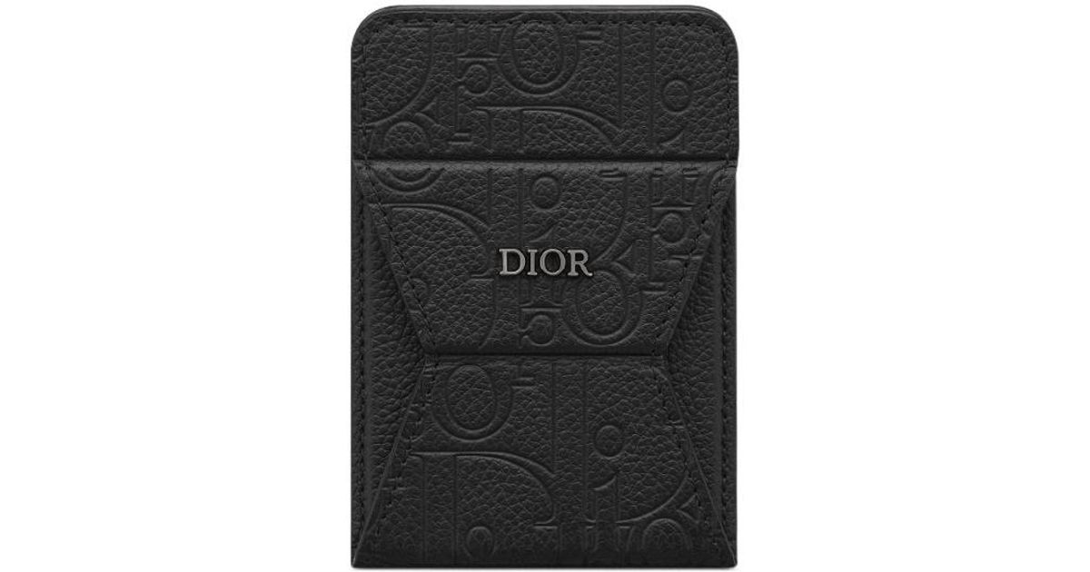 Dior Card Holder With Magnetic Phone Stand in Black for Men | Lyst