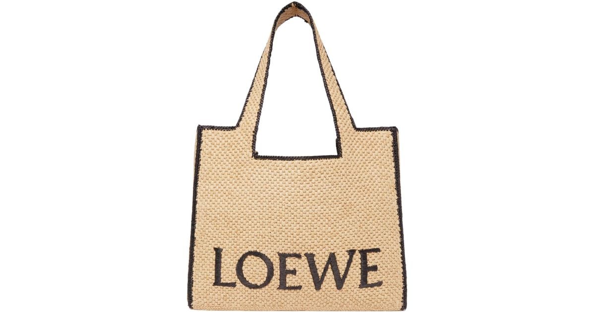 Loewe Logo Large Handbag in Natural | Lyst