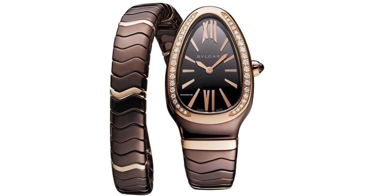 BVLGARI Snake Watch in White | Lyst