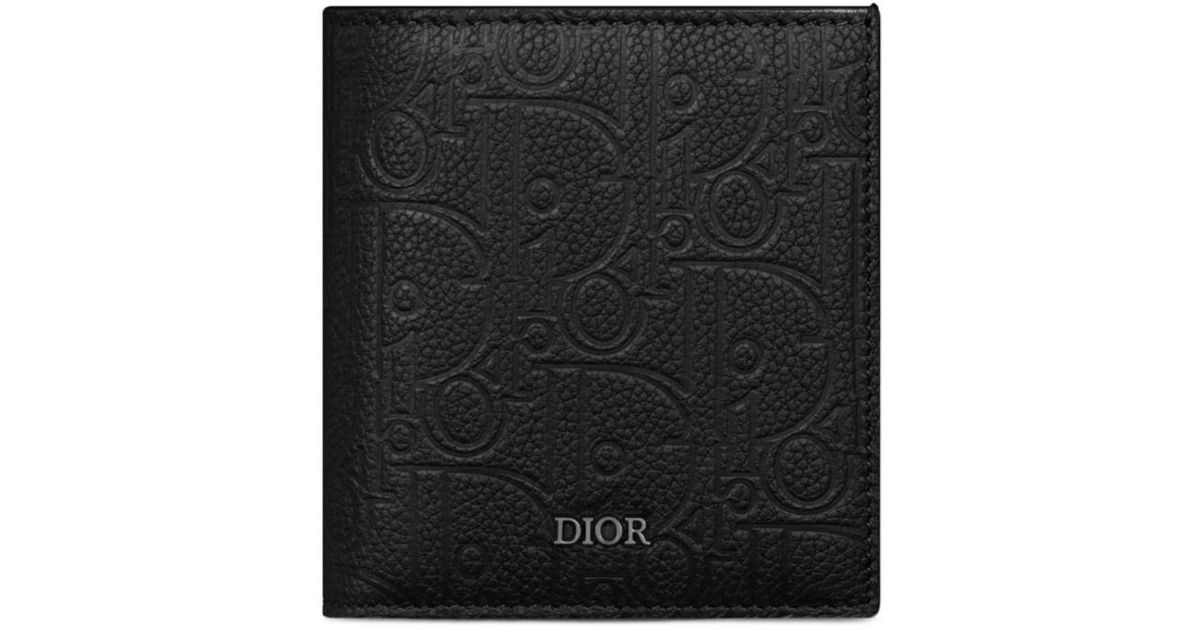 Dior Logo Double Fold Wallet in Black for Men | Lyst