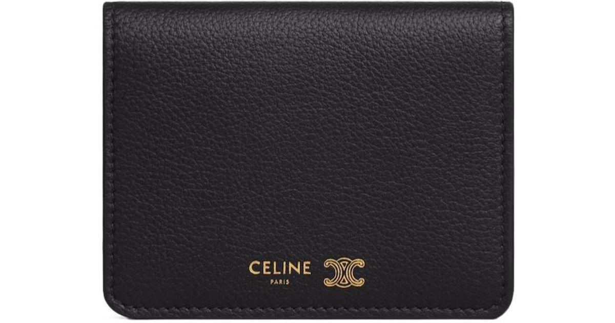 Celine Bi-Fold Card Holder in Black | Lyst