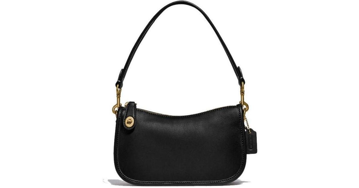 COACH Twist-Lock Leather Tote Bag in Black | Lyst