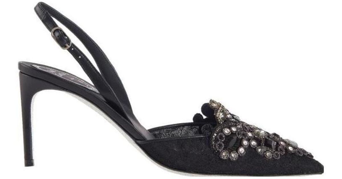 Rene Caovilla High-Heeled Shoes With Diamond Tips | Lyst