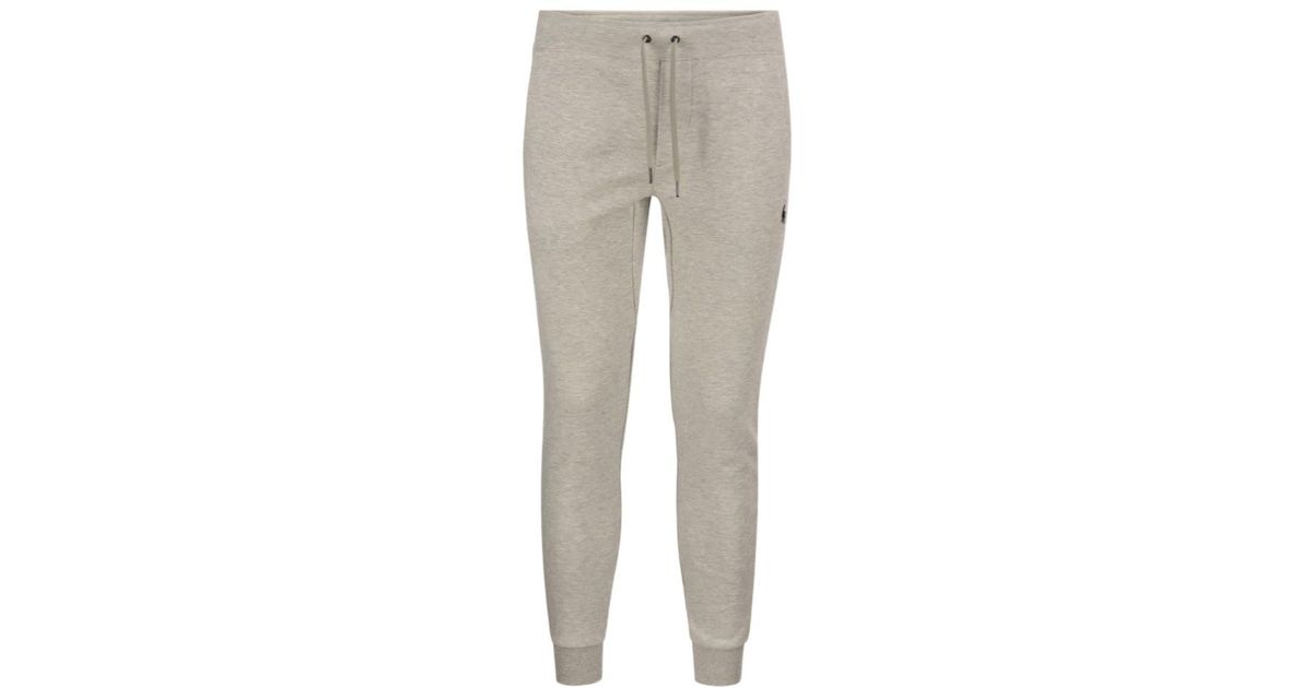 Ralph Lauren Polo Logo Detailed Drawstring Track Pants in Gray for Men ...