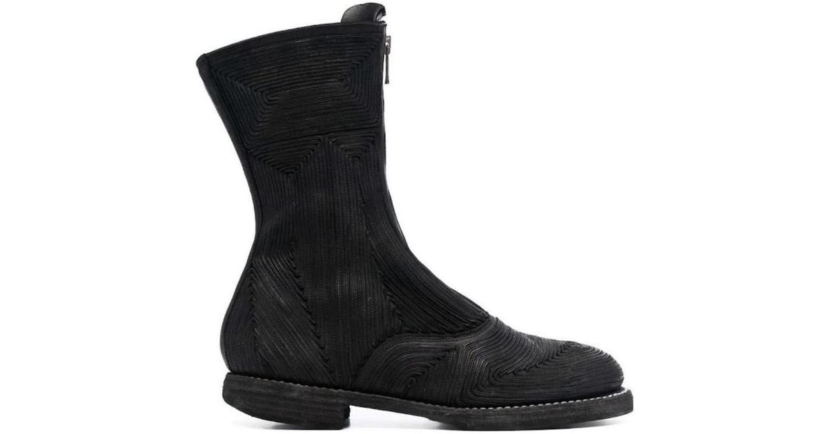 Guidi Round-Headed Zipper Boots in Black | Lyst