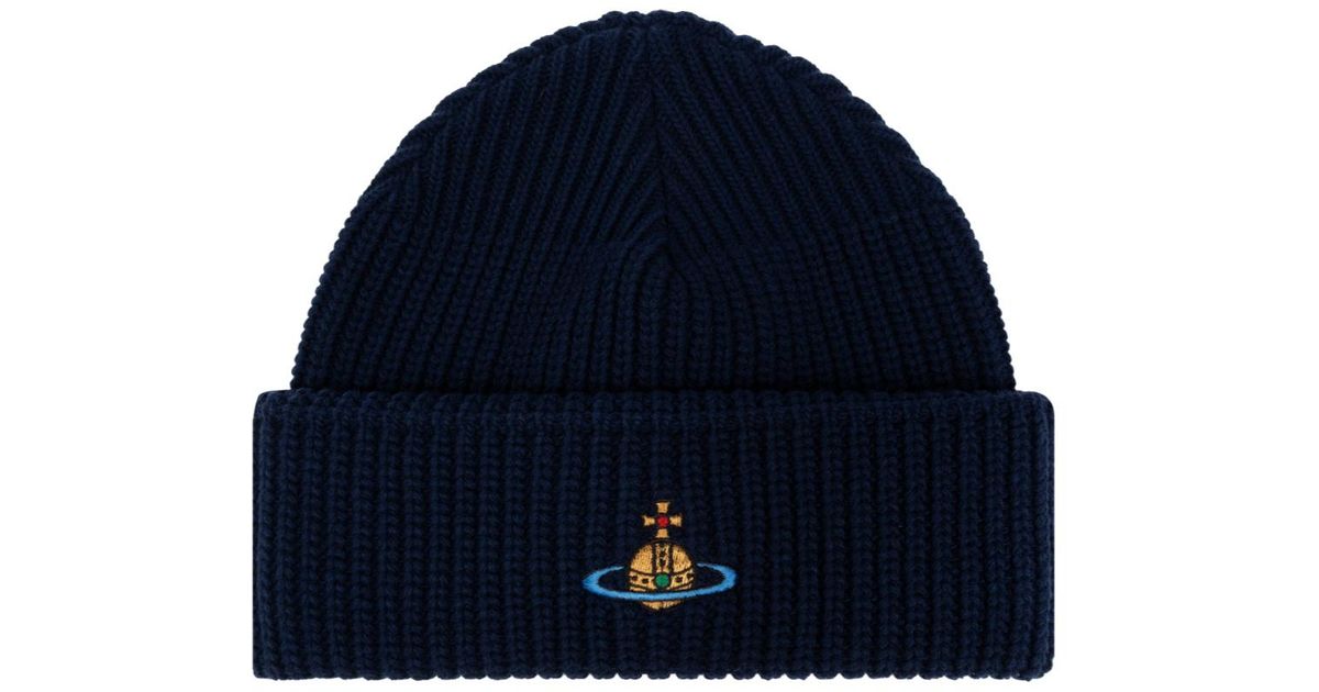 Vivienne Westwood Knitted Small Round Hat in Blue | Lyst