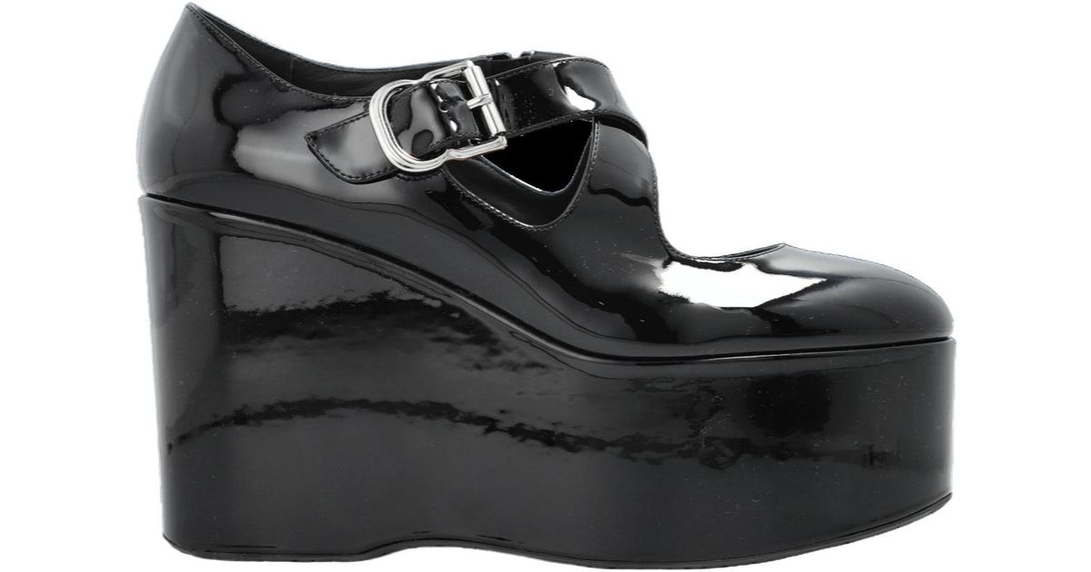 Alaïa 110Mm Wedges Leather Pumps in Black | Lyst