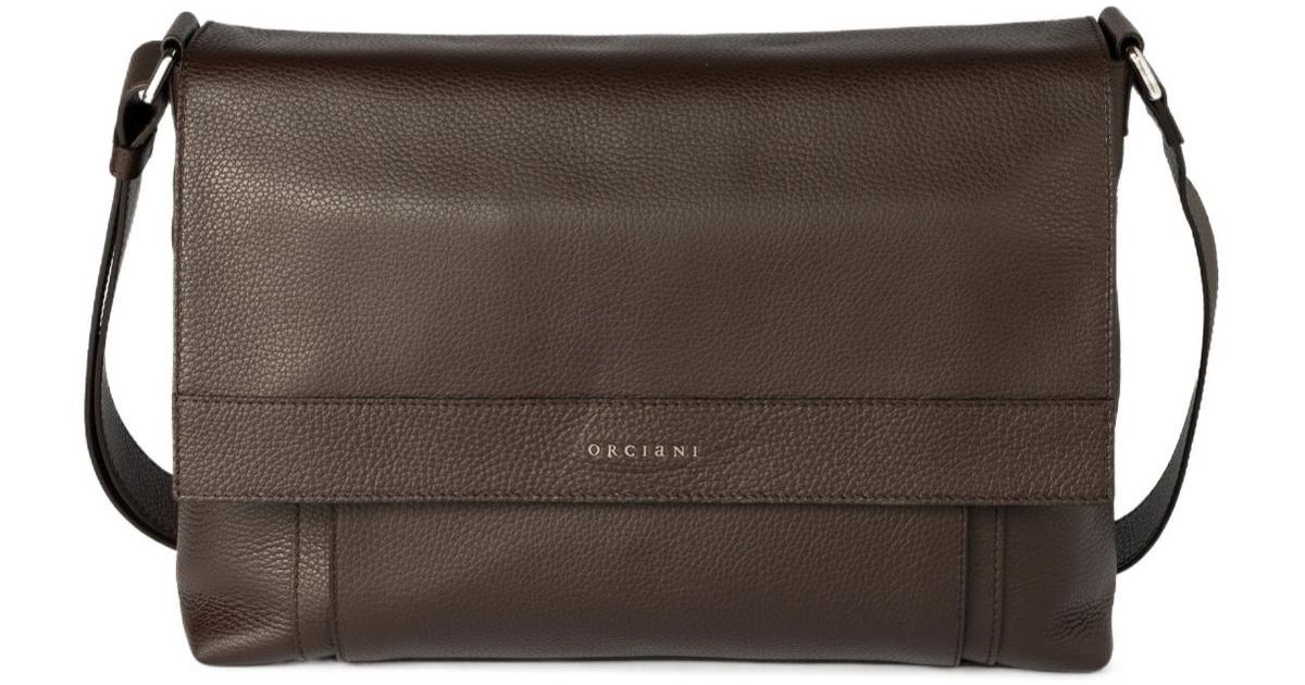 Orciani Logo-Lettering Shoulder Bag in Brown for Men | Lyst