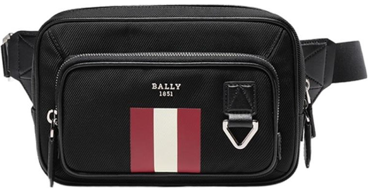 Bally Classic Striped Waist Bag in Black for Men | Lyst