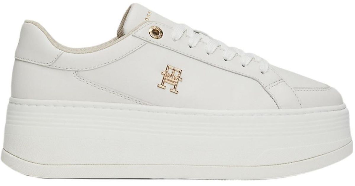Tommy Hilfiger Thick Sole Platform Shoes in White | Lyst