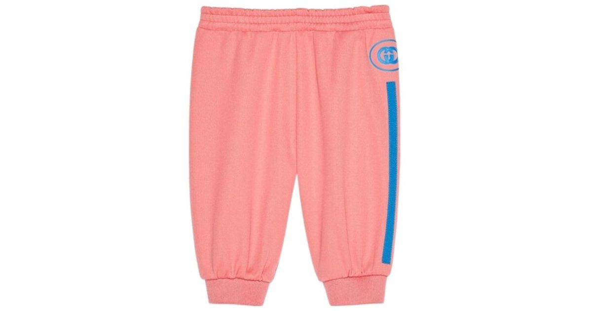 Gucci Logo-Print Track Pants in Pink | Lyst
