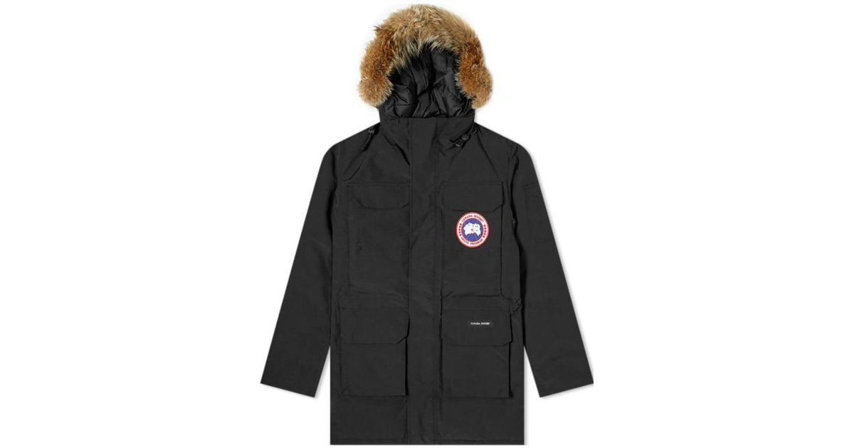 Canada Goose Logo With Hat Parker Down Jacket in Black for Men | Lyst