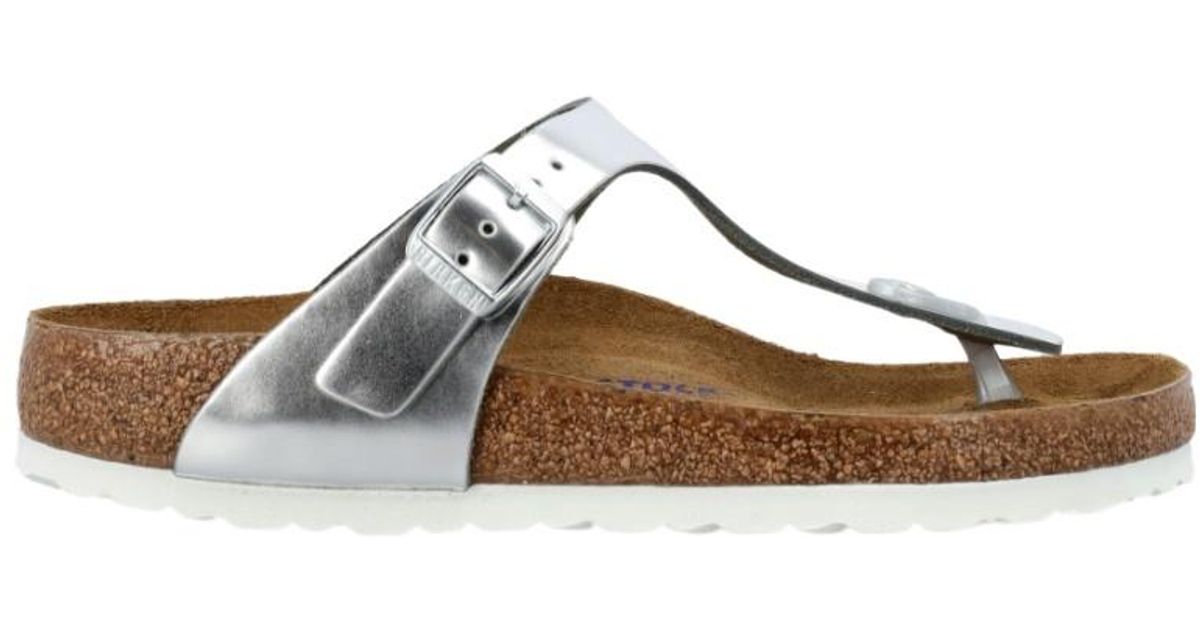 Birkenstock Gizeh Soft Footbed Sandals in White | Lyst