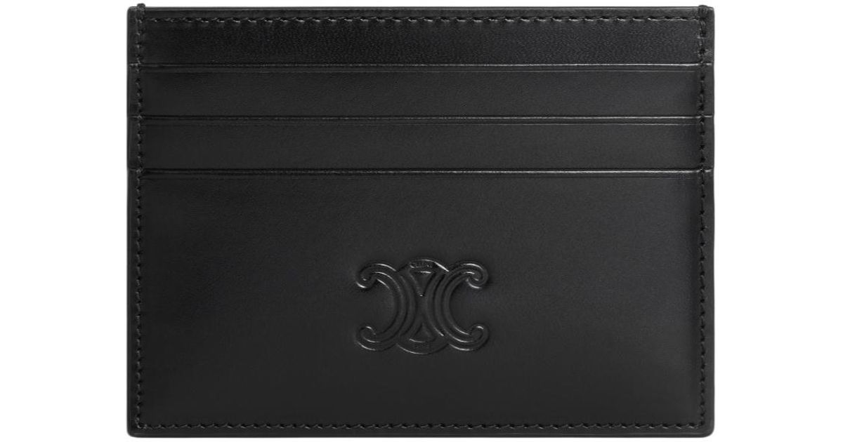 Celine Large Card Holder in Black for Men | Lyst