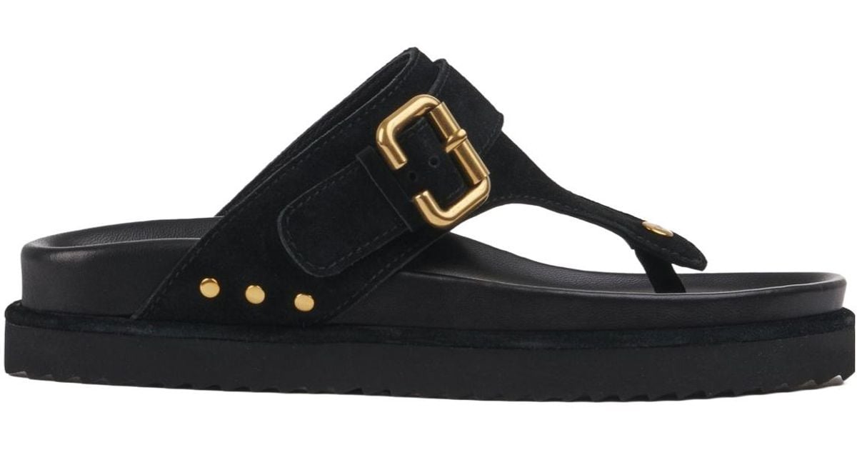 Chloé Toe Slippers in Black | Lyst